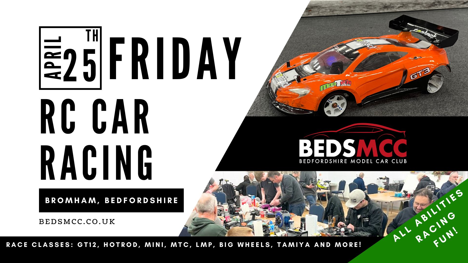 On-Road RC Car Racing Club Night Friday 25th April 2025 - Bedfordshire ...